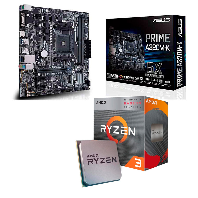 Combo Act Amd R3 3200g (oem) + A320m Asus | HyperGAMING